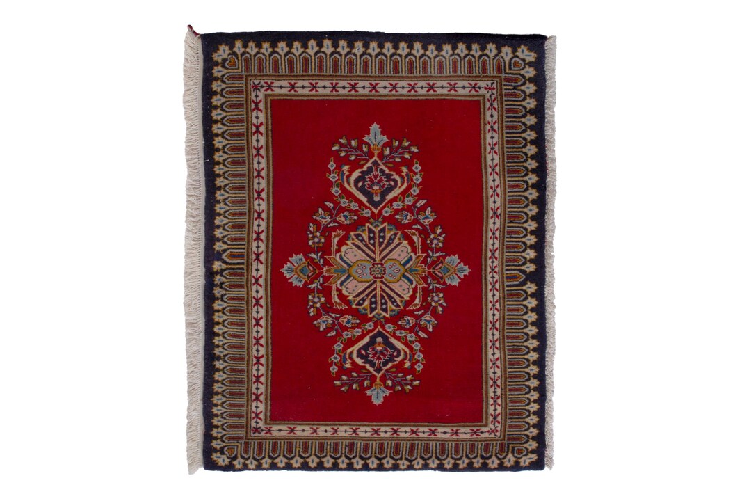 3x2 Rug, Mini Rug, Entryway Rug, Turkish Rug, Kashan Rug, Red Rug ...