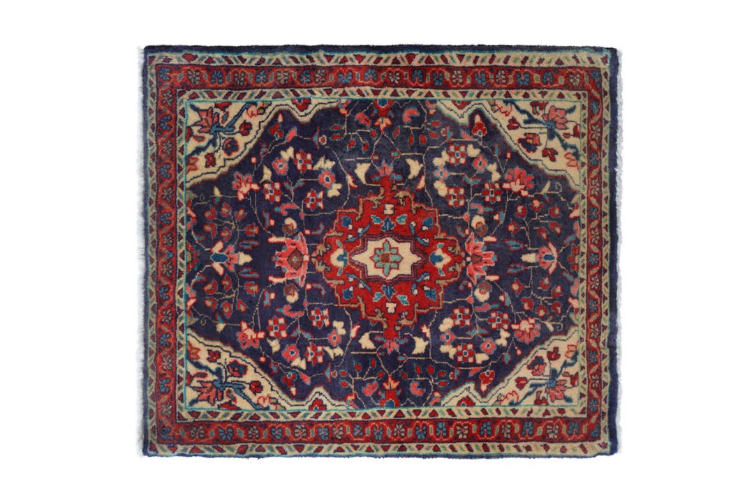 2x2 Rug, Mini Rug, Entryway Rug, Turkish Rug, Hamedan Rug, Blue Rug ...