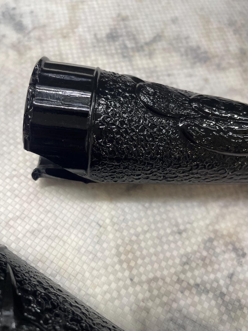 Pair of Vintage Dugan BLACK GLASS Hearse Bud Vases With Birds - Etsy
