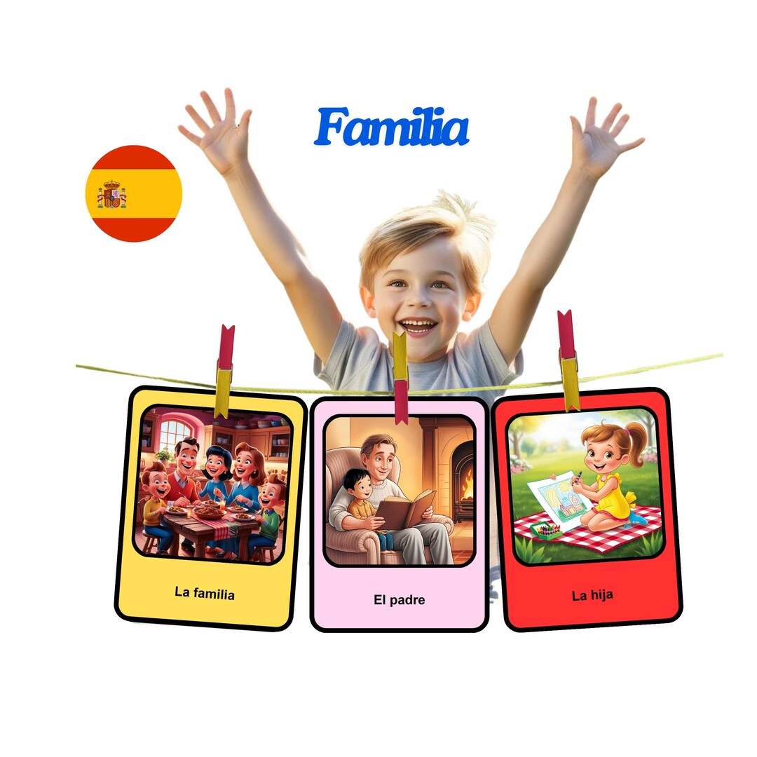 Family Spanish Flashcards for Beginners printable and Digital - Etsy