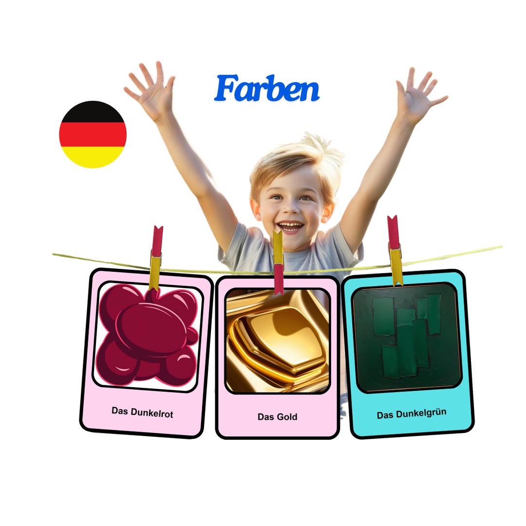 Colors German Flashcards for Beginners printable and Digital - Etsy