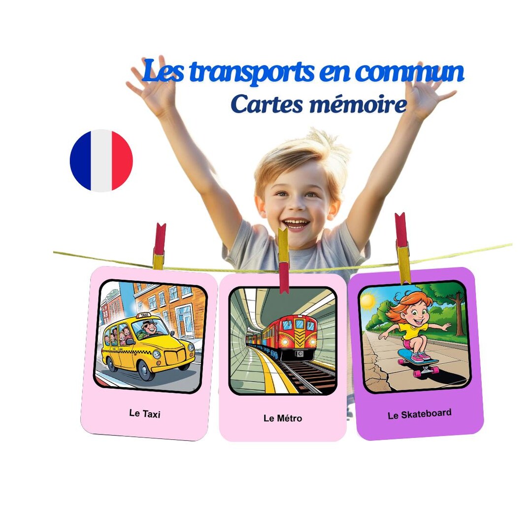 Transport French Flashcards for Beginners printable and Digital - Etsy