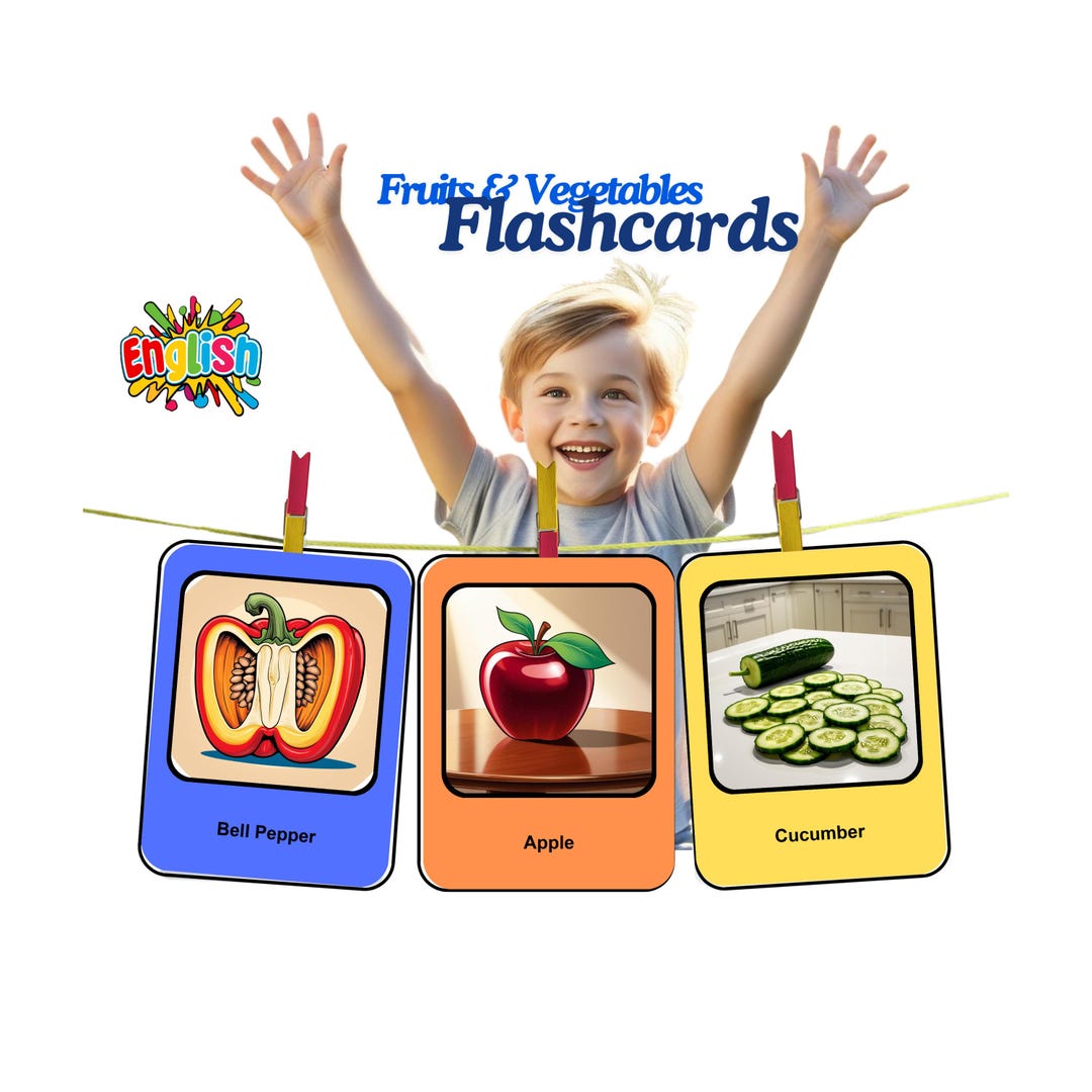 Fruits and Vegetables Flashcards for Kids Fun & Educational Printable ...