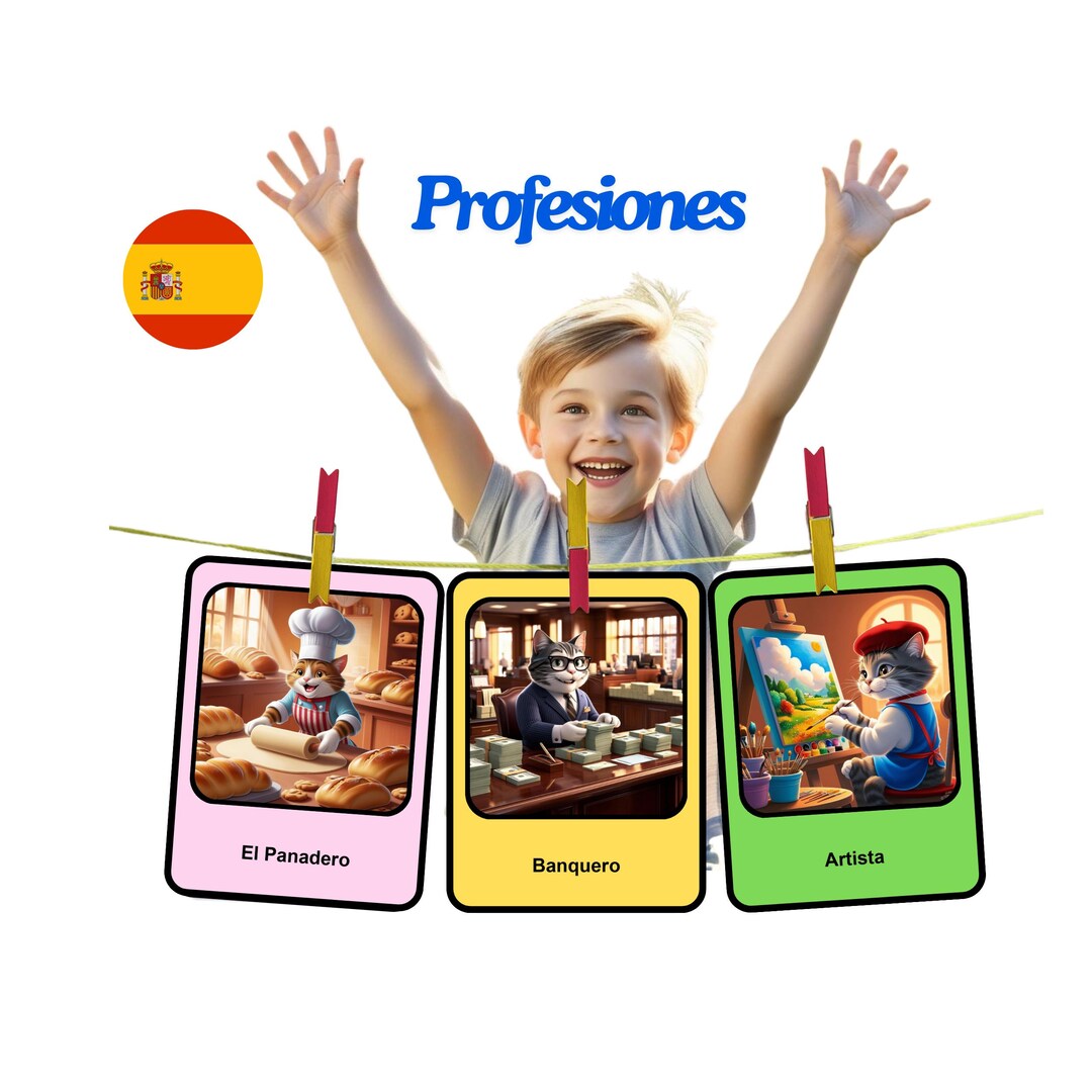Professions Spanish Flashcards for Beginners printable and Digital - Etsy