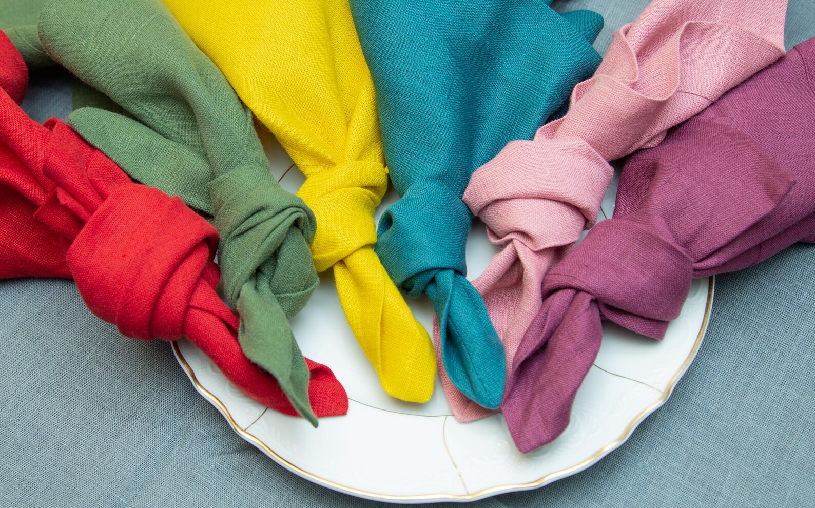 Linen Napkins Bulk Varicolored Soft Cloth - Linen Napkins Custom ...