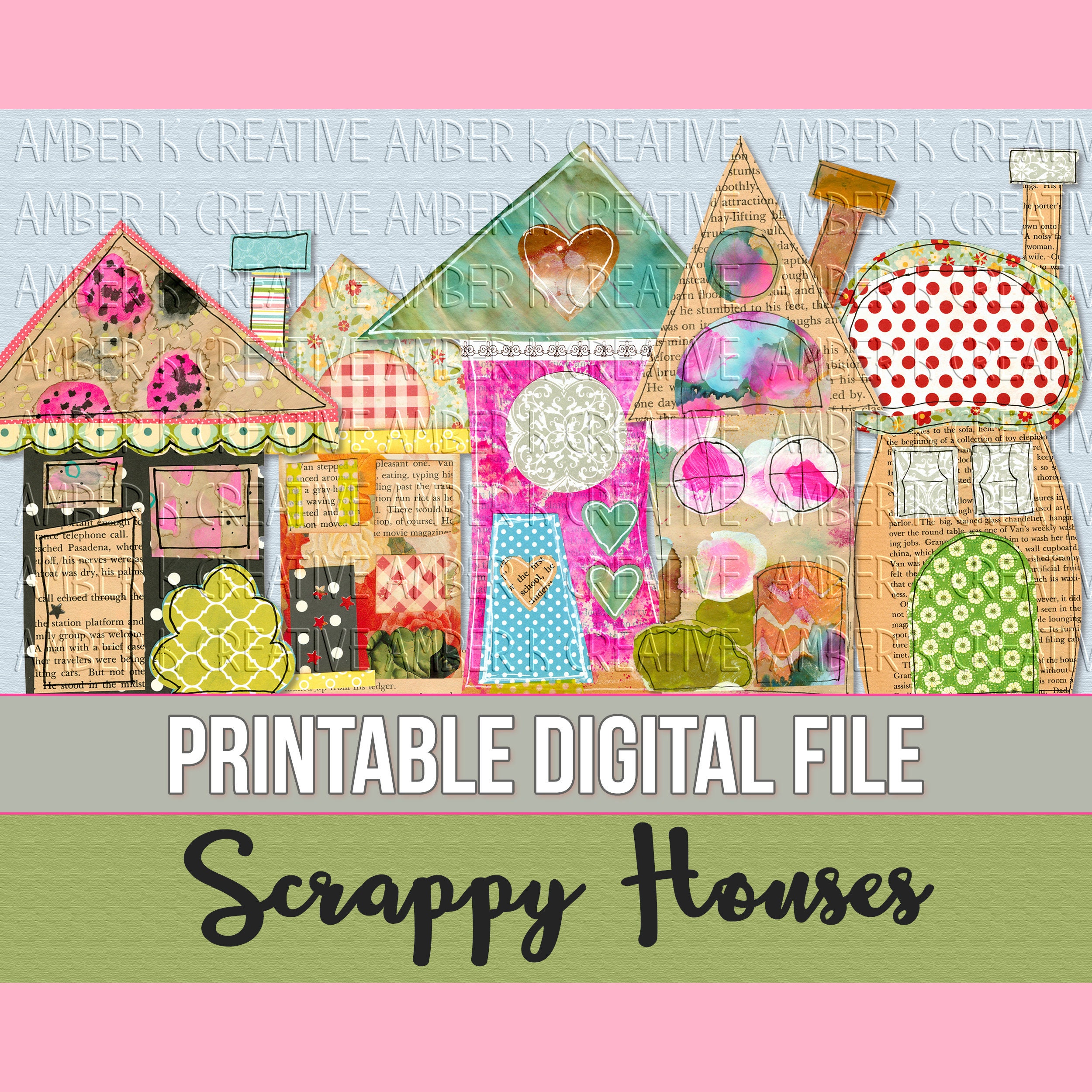 Scrappy Houses Art Journal Printables - Etsy