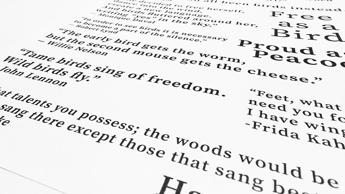 Bird Words Printable Journal Quotes - Etsy