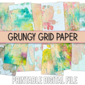 Printable Grungy Grid Journal Papers - Art Journal Printable - Junk ...