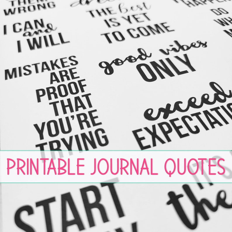 Big & Bold Sentiments Printable Journal Quotes - Etsy