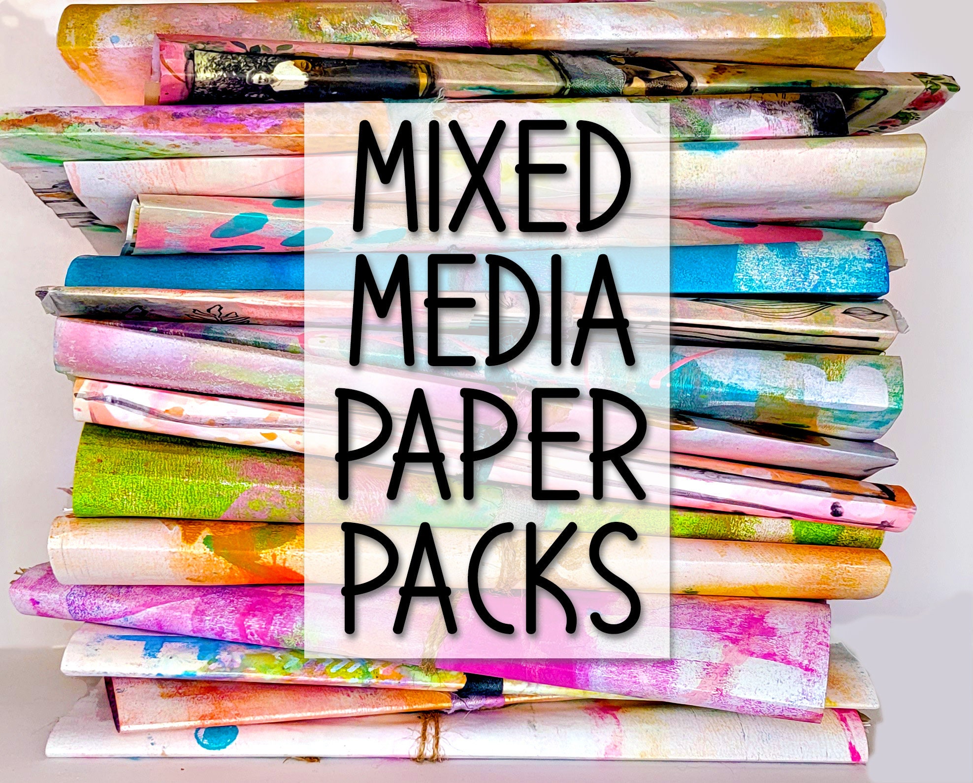 HUGE Mixed Media Paper Pack - 8.5x11 Variety of Art Papers -painted ...