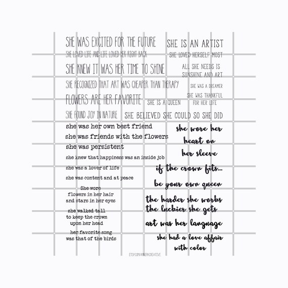 She Sentiments Art Journal Printables | Etsy