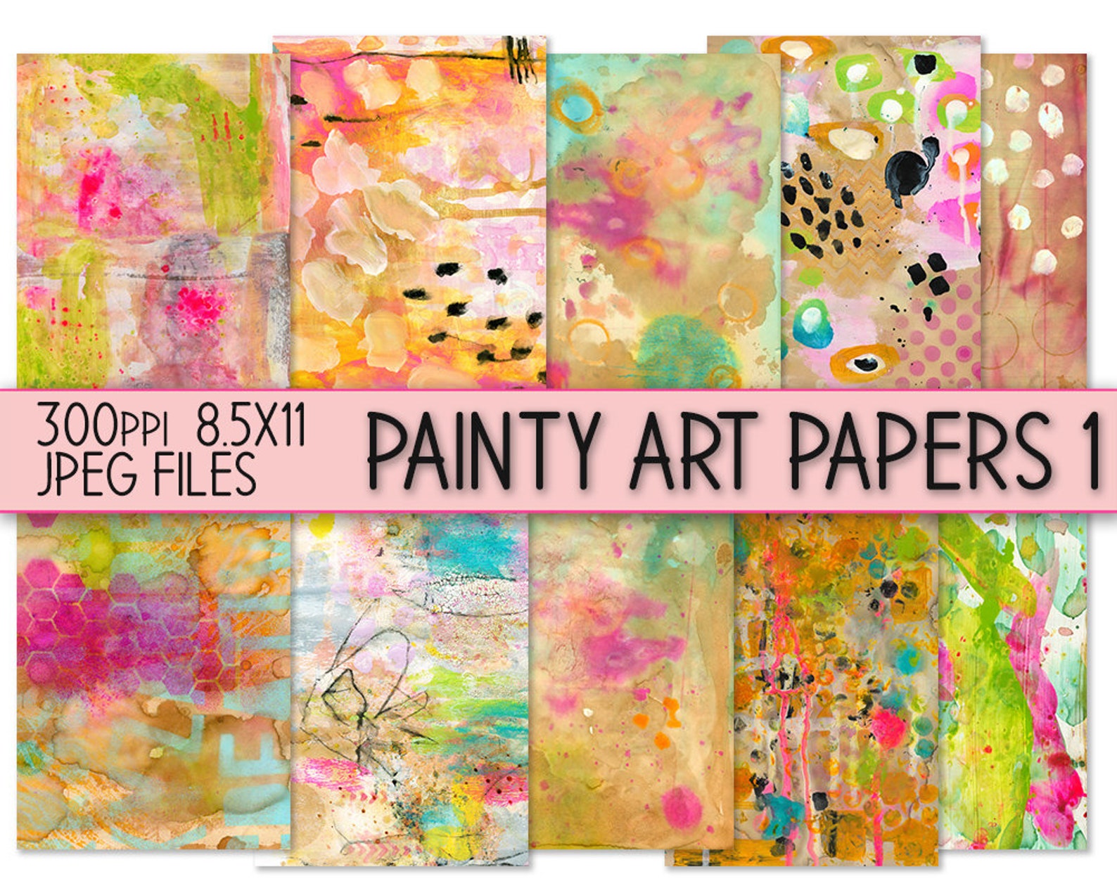 Printable Painty Art Papers Art Journal Printable Junk - Etsy