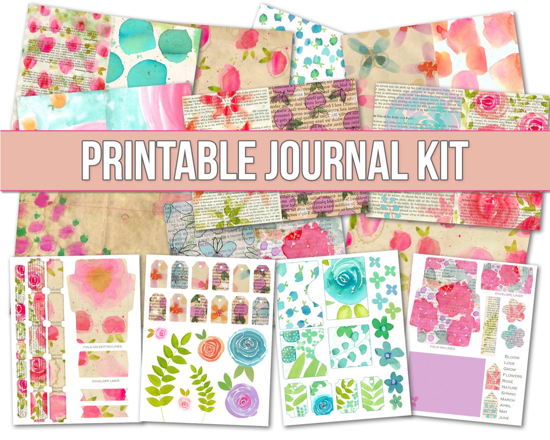 Printable Journal Kit 2- Art Journal Printable | Junk Journal ...