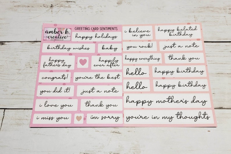 Sentiment Stickers for Journals or Greeting Cards - Etsy