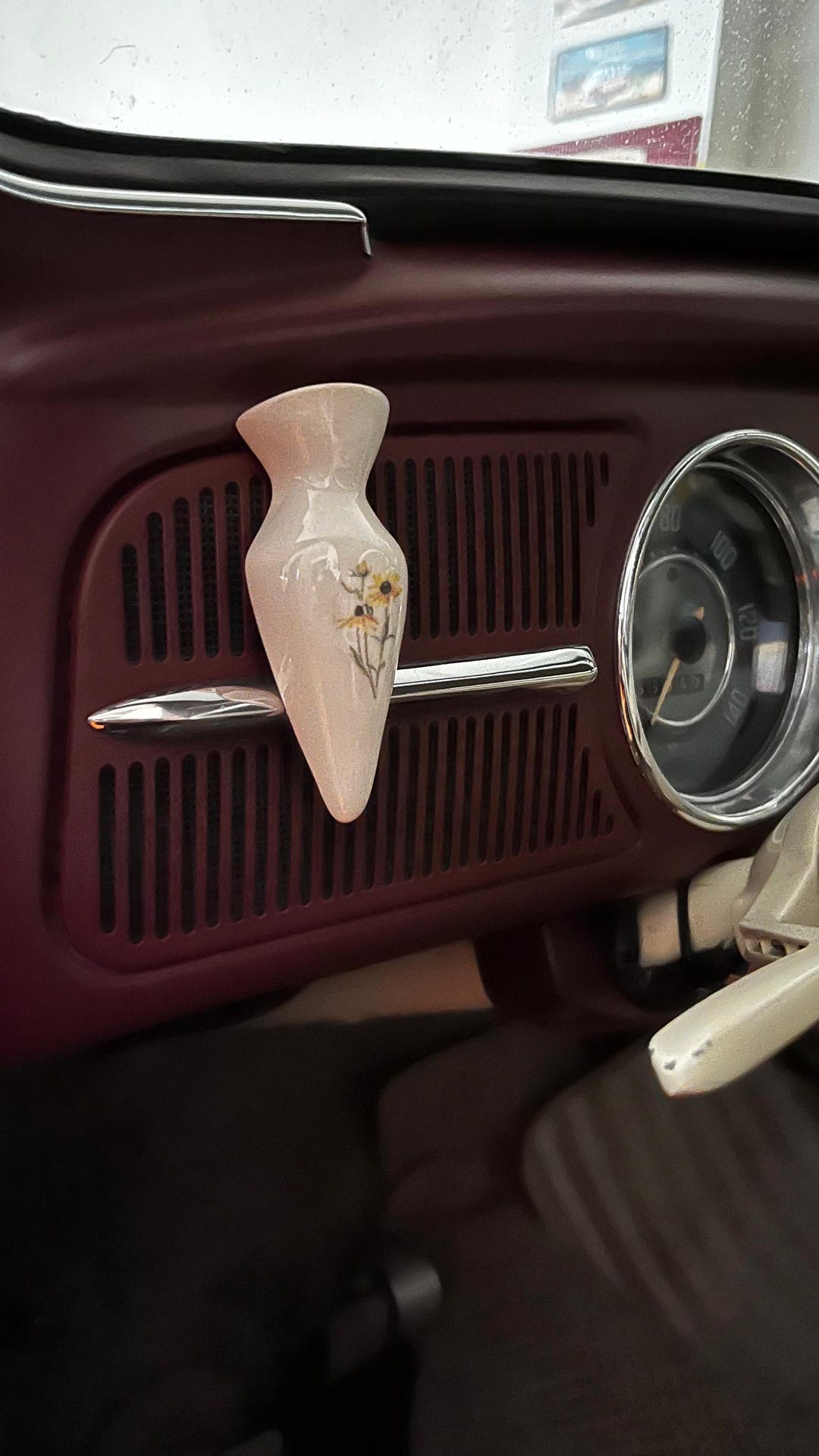 VW Beetle Dashboard Flower Vase: Handmade Ceramic Magnet Decor - Etsy