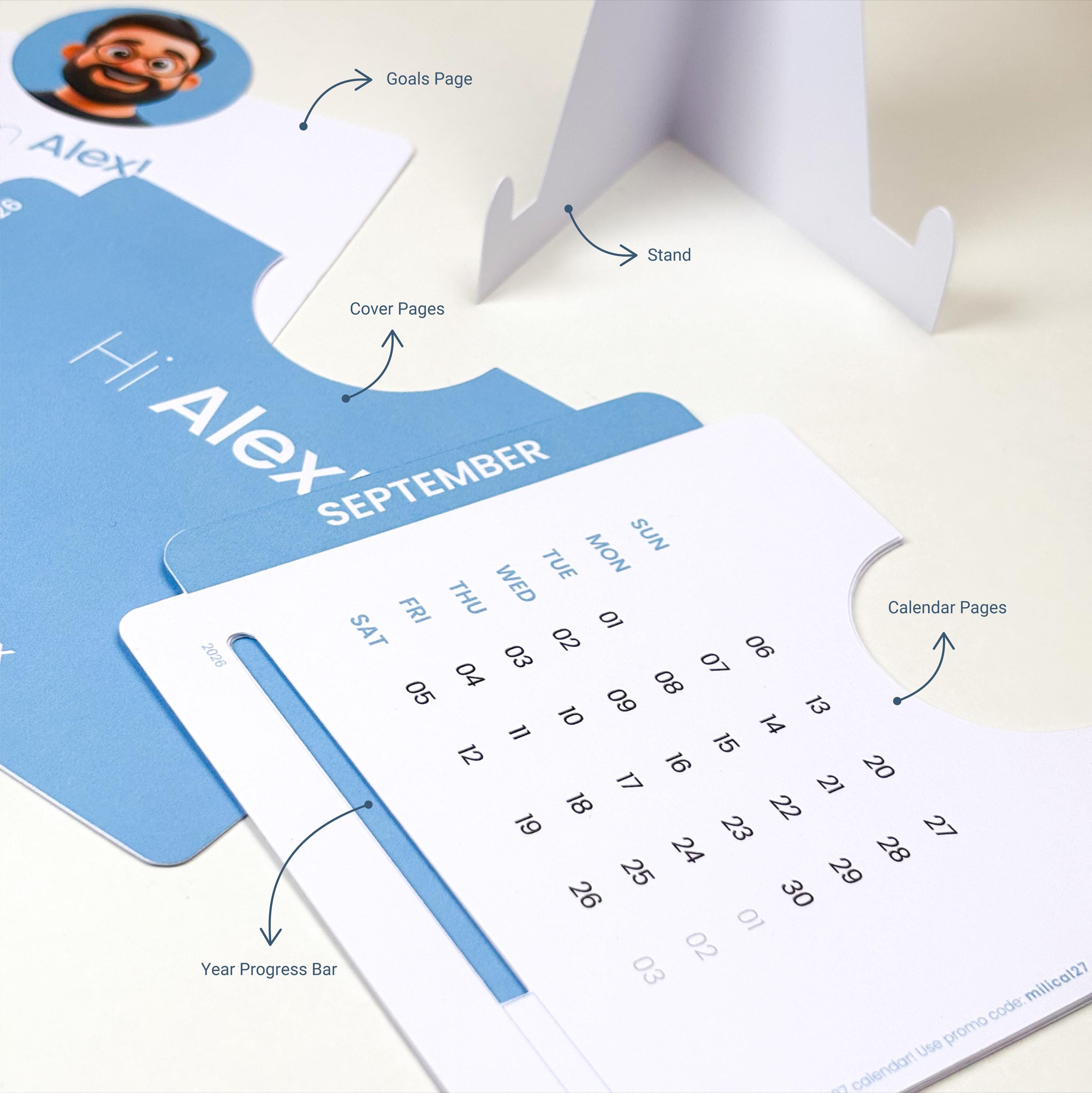 Personalized 2026 Desk Calendar: Custom Pixar-style Portrait - Etsy