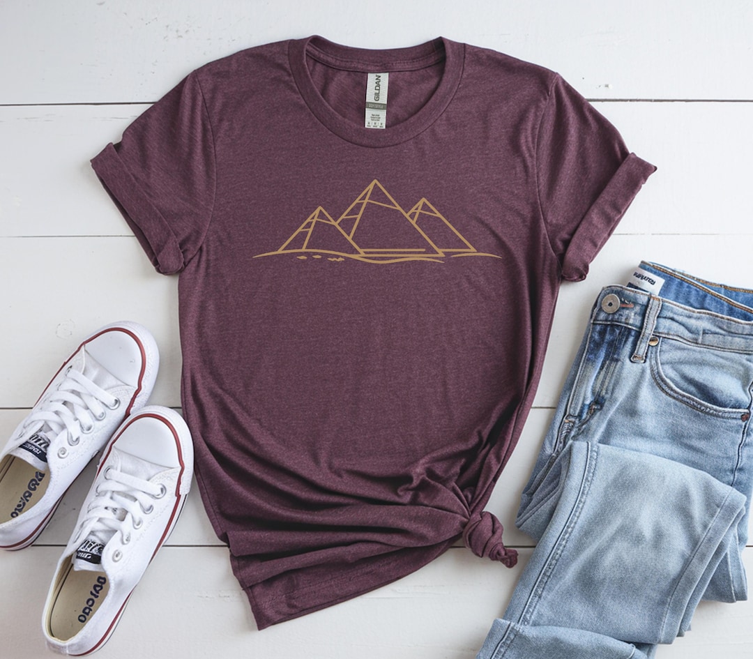 Egypt Pyramids T-shirt, Simple Line Art Tee, Travel Shirt, Adventure ...