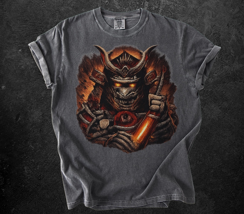 Samurai Oni Comfort Colors T-shirt | Japanese Myth Monster Tee | Dark ...