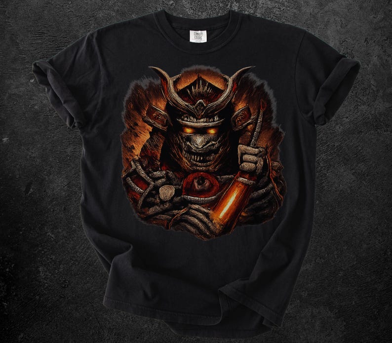 Samurai Oni Comfort Colors T-shirt | Japanese Myth Monster Tee | Dark ...