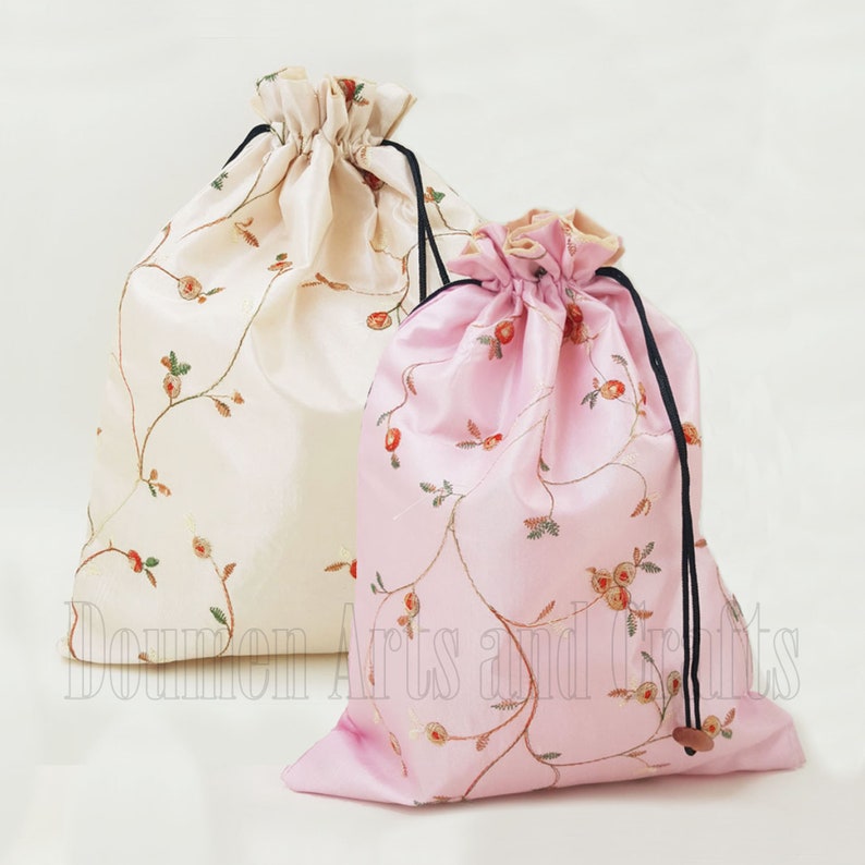 12 Bags Embroidered Floral Drawstring Bags Travel Bags | Etsy