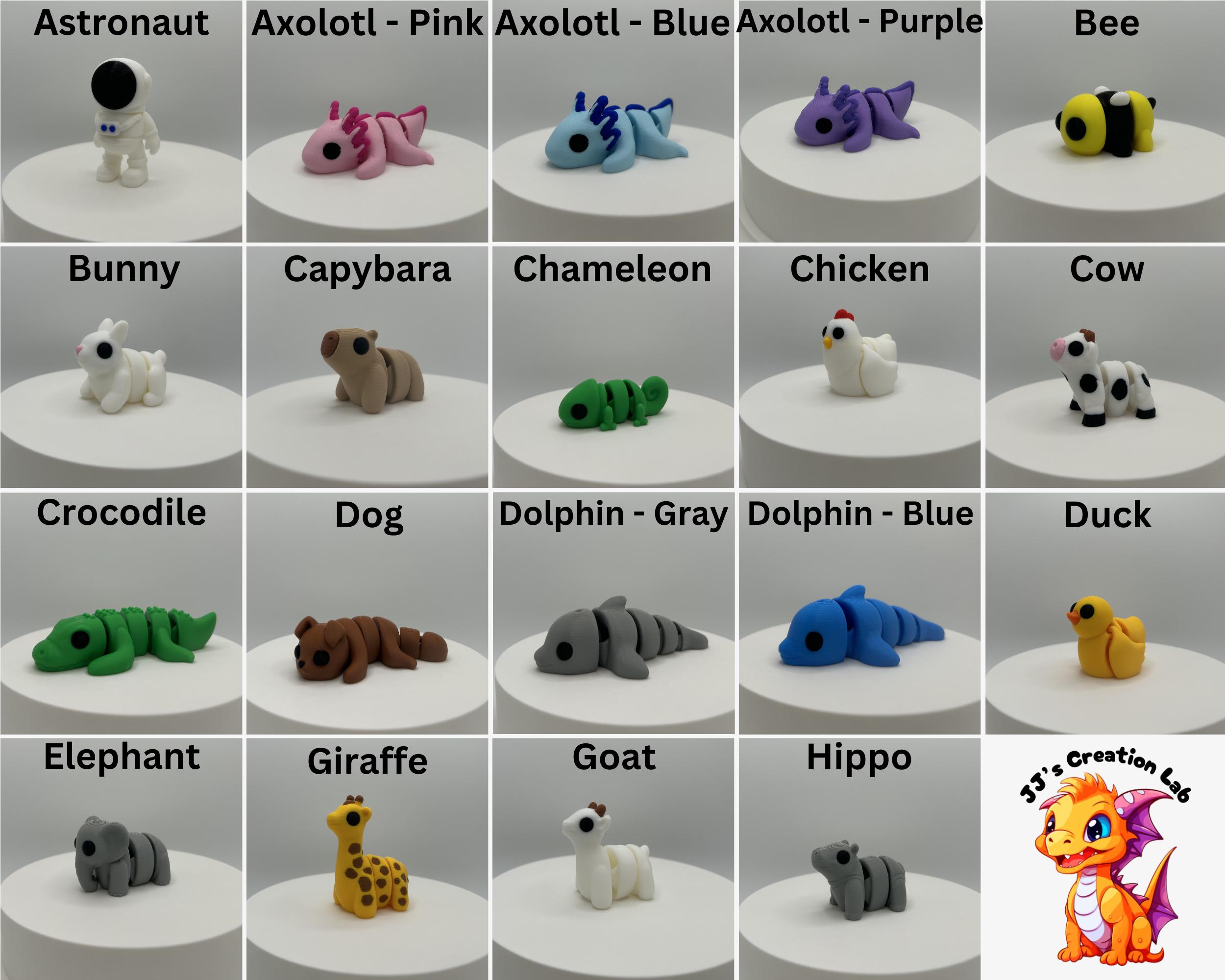 Little Critters | 3D Printed Articulated Animals, Shelf Sitters, Cute ...