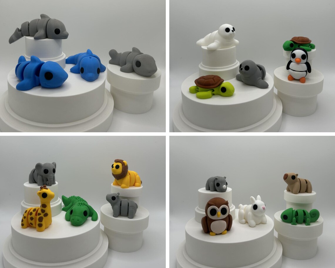 Little Critters | 3D Printed Articulated Animals, Shelf Sitters, Cute ...