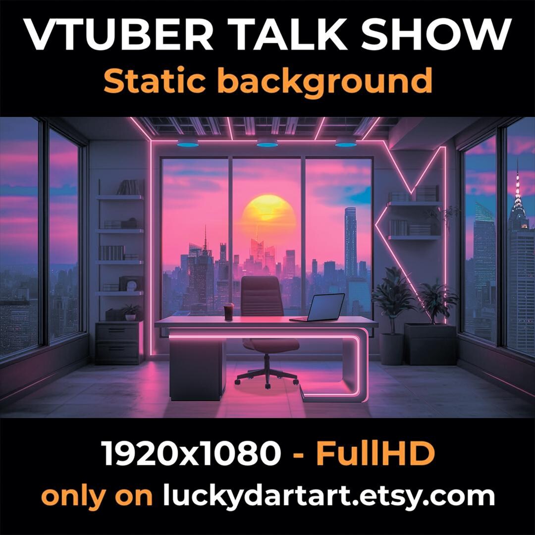 Vtuber Talk Show Animated Background: Streaming Kit for Twitch & OBS - Etsy