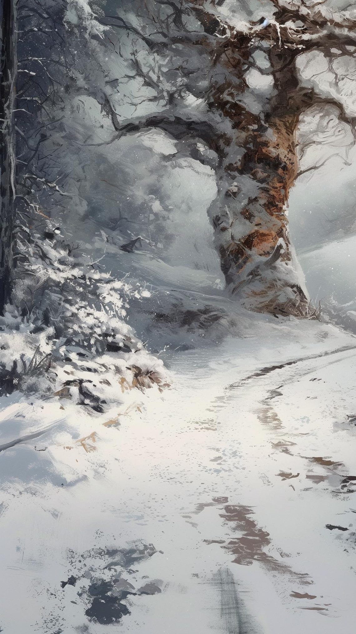 Winter Wonderland Ancient Tree Art Print - Etsy