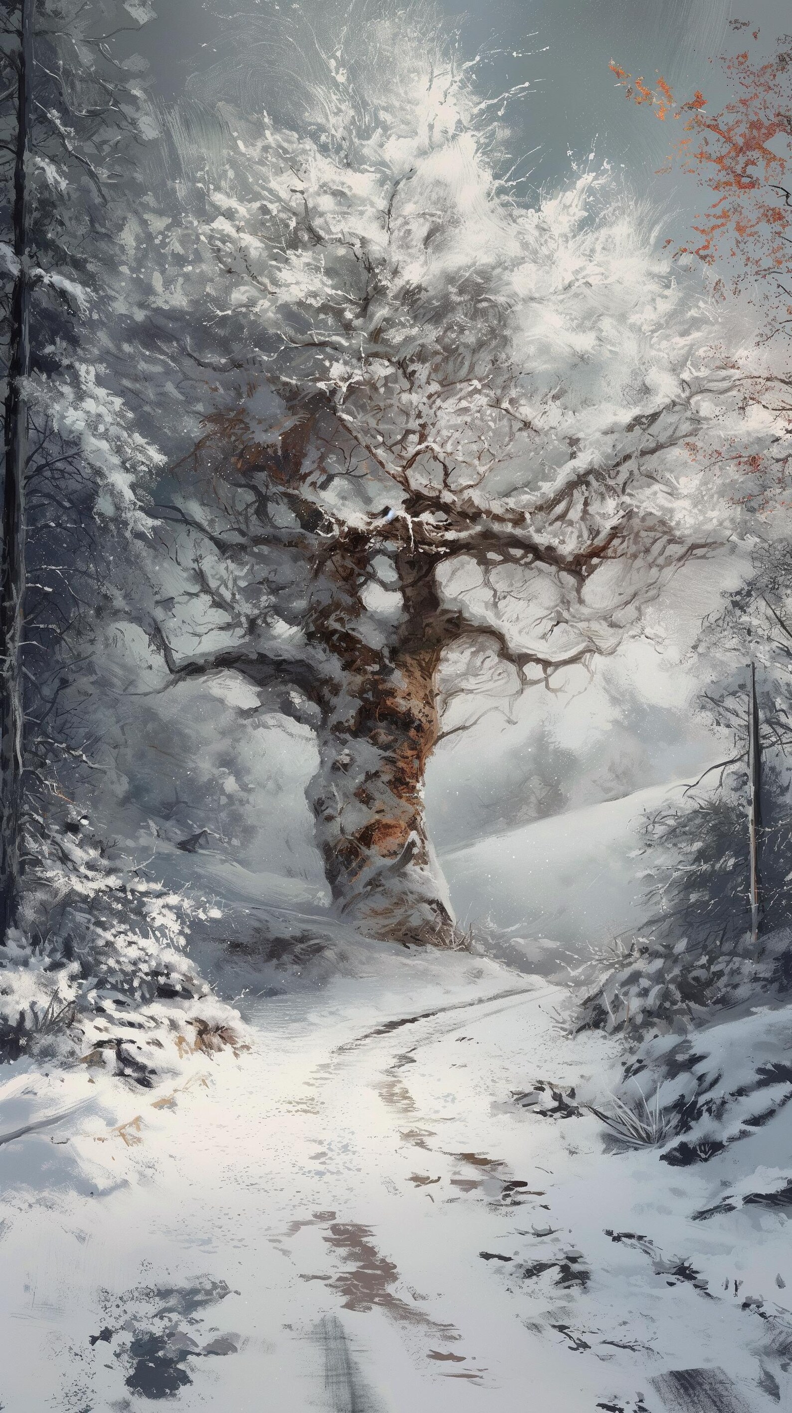 Winter Wonderland Ancient Tree Art Print - Etsy UK