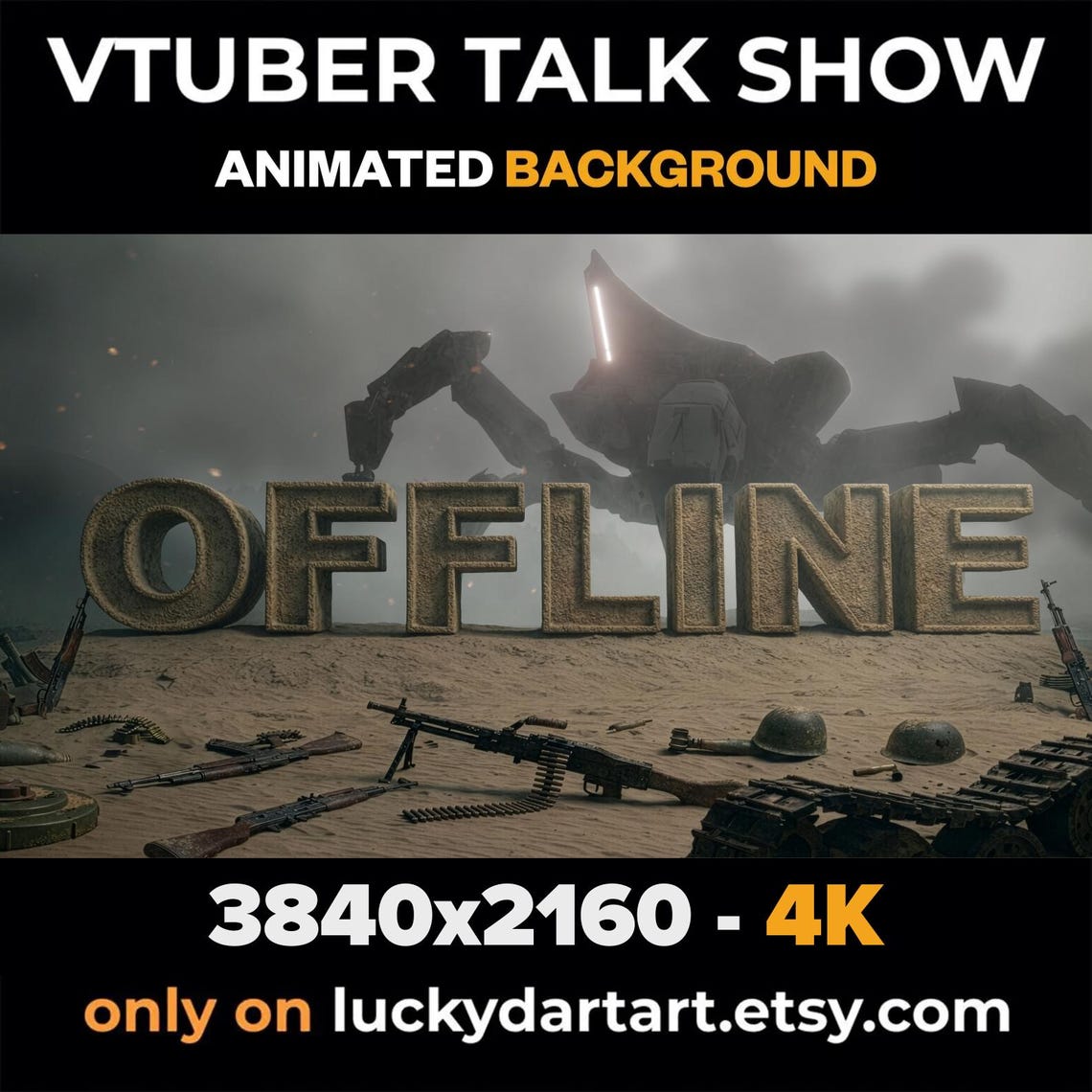 Arc Raiders Vtuber Talk Show Animated Background 4K | Sci-fi Stream ...