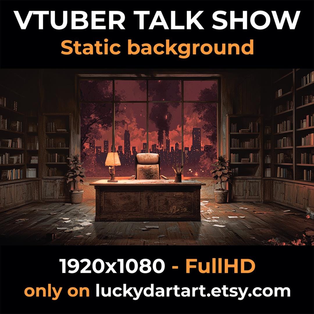 Vtuber Talk Show Fire Chaos Background: Streaming Kit for Twitch & OBS ...