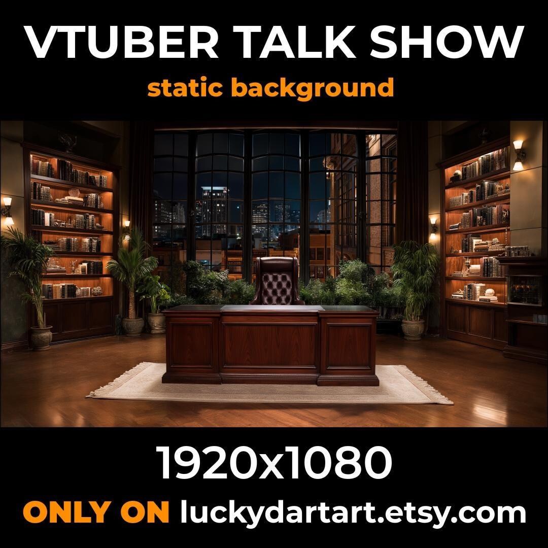 Vtuber Talk Show Background: Late Night TV Stream Kit - Etsy
