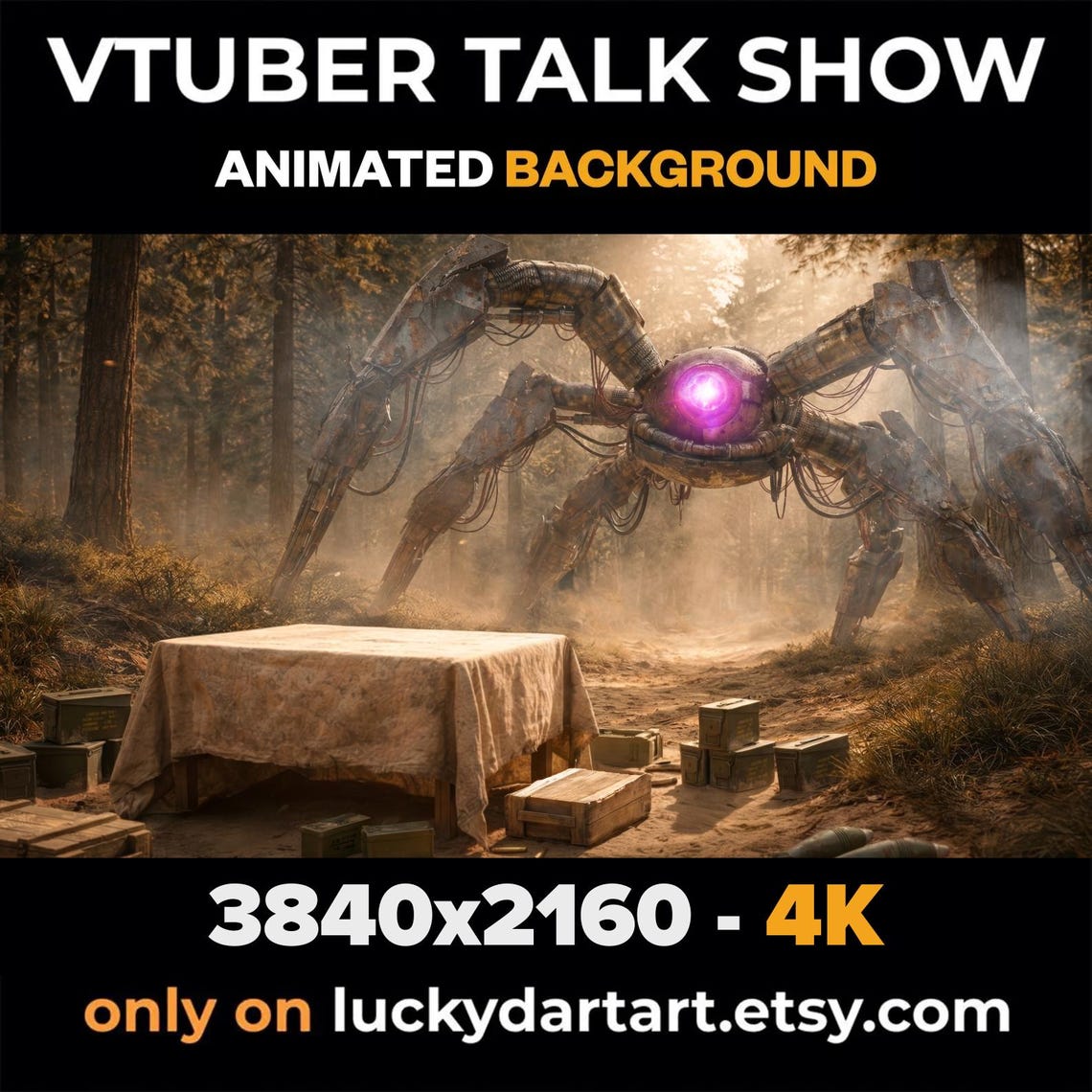 Arc Raiders Vtuber Talk Show Animated Background 4K | Sci-fi Stream ...