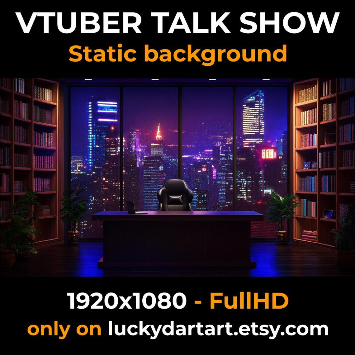 Vtuber Talk Show Background: City View Stream Overlay (PNG) - Etsy