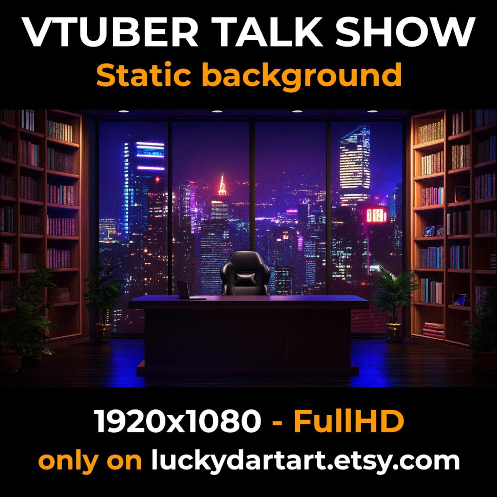 Vtuber Talk Show Background: City View Stream Overlay (PNG) - Etsy