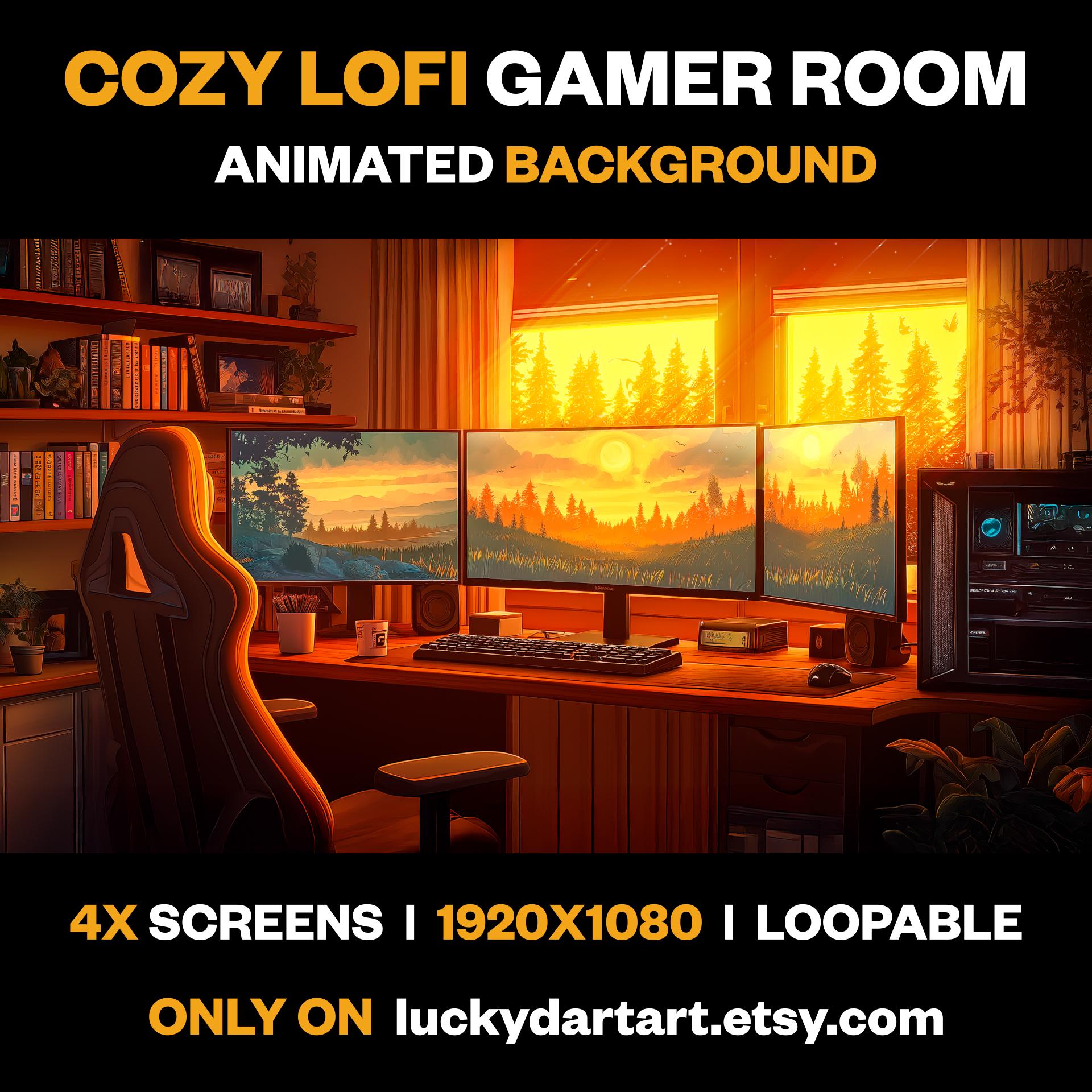 Cozy Lo-fi Gamer Room Animated Background | Loopable Streaming Screen ...