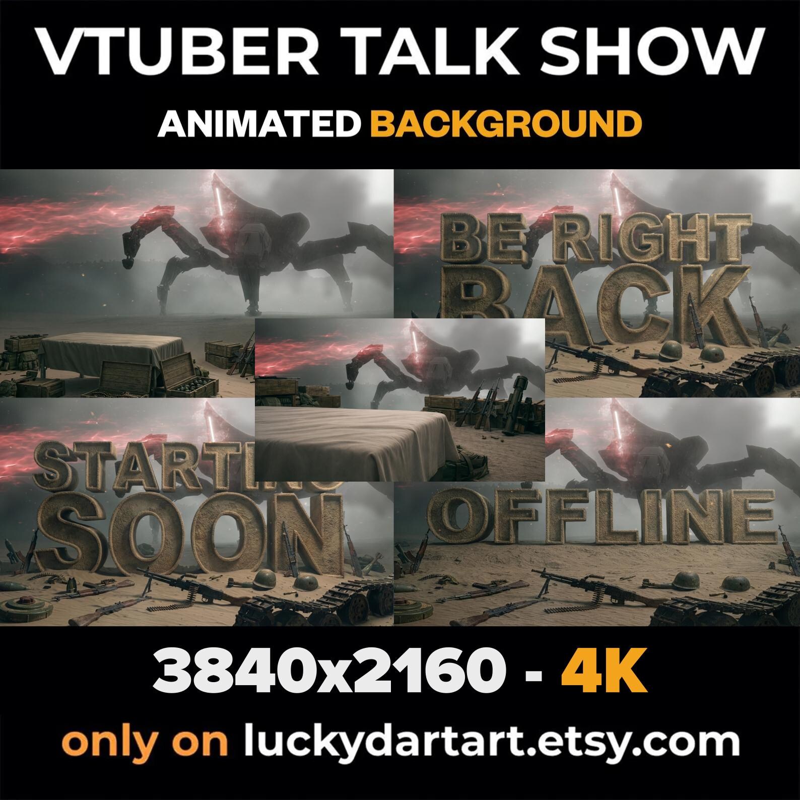 Arc Raiders Vtuber Talk Show Animated Background 4K | Sci-fi Stream ...