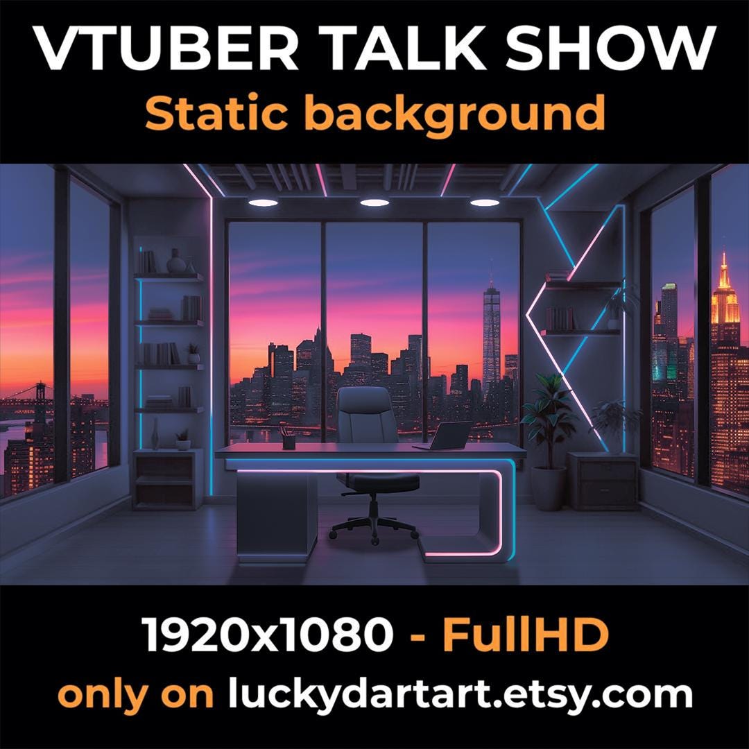 Vtuber Neon Talk Show Animated Background: Streaming Kit for Twitch ...
