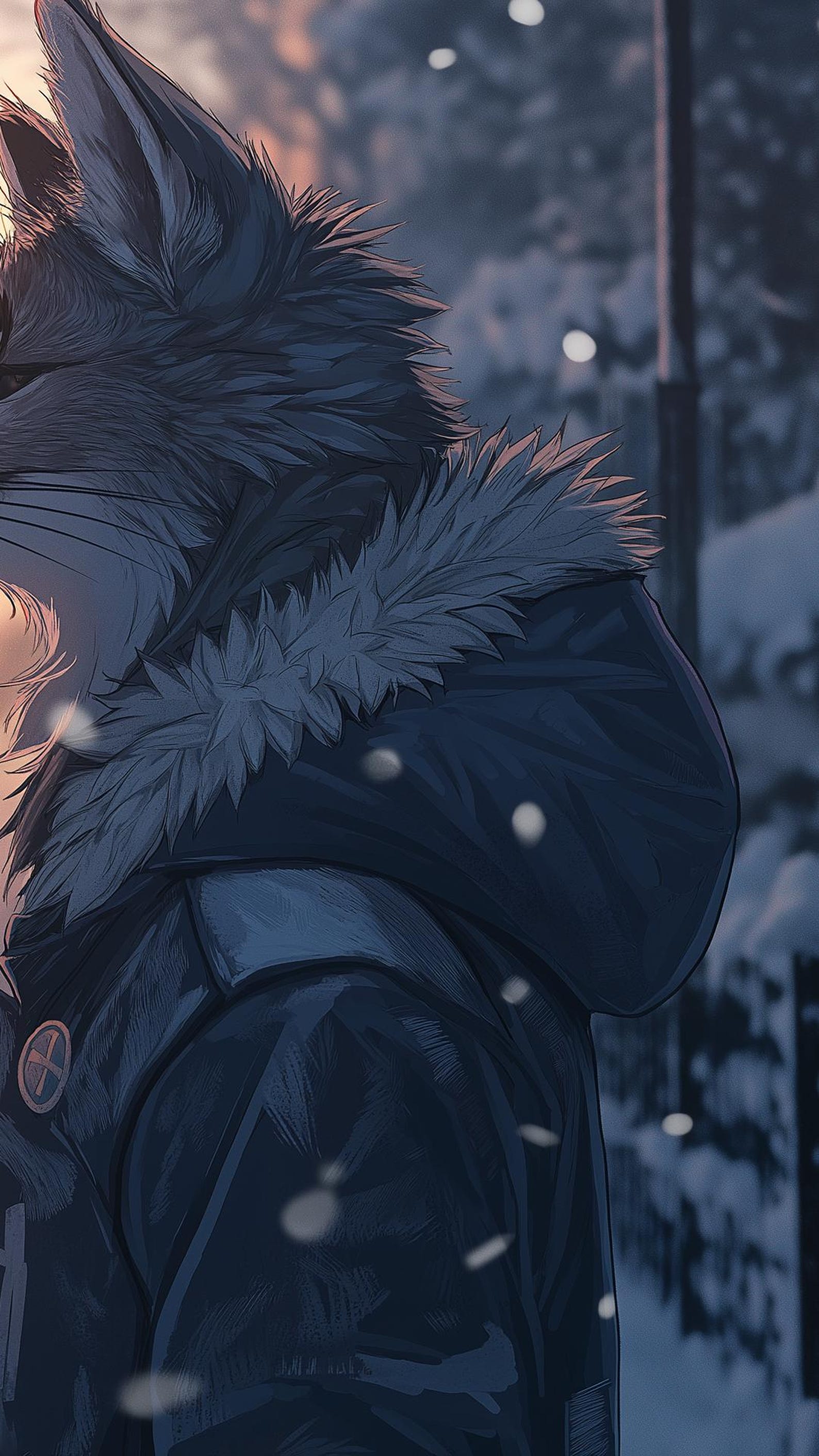Winter Evening Stroll - Digital Art of a Wolf in Snowy Forest - Etsy