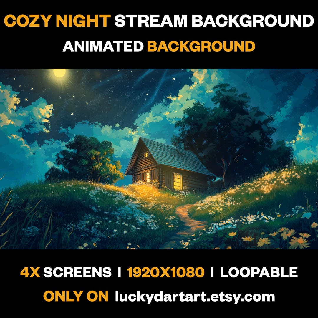 Animated Background | Cozy Night Stream Background | Lo-fi | Stream ...