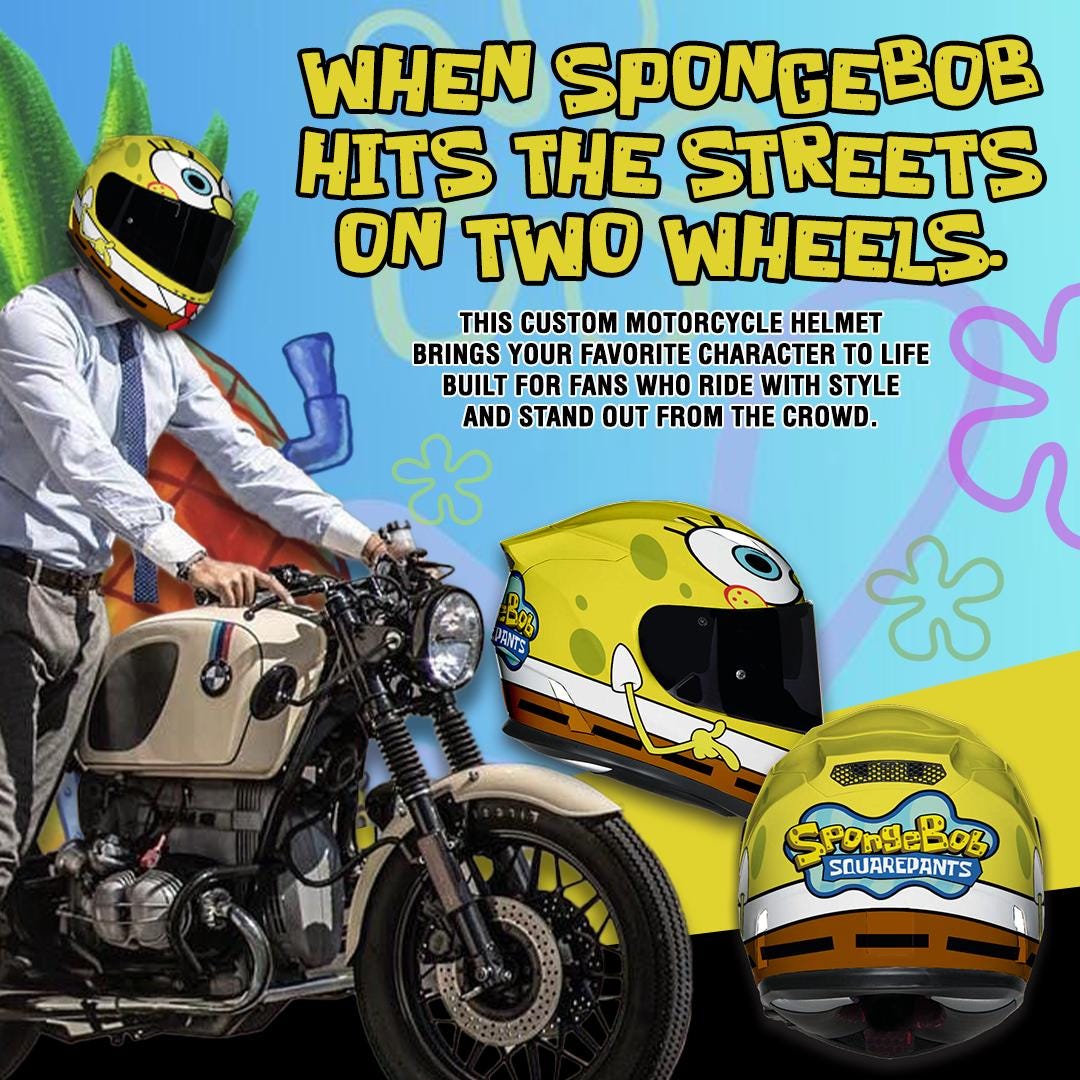 Spongebob Custom Motorcycle Helmet Design - Etsy