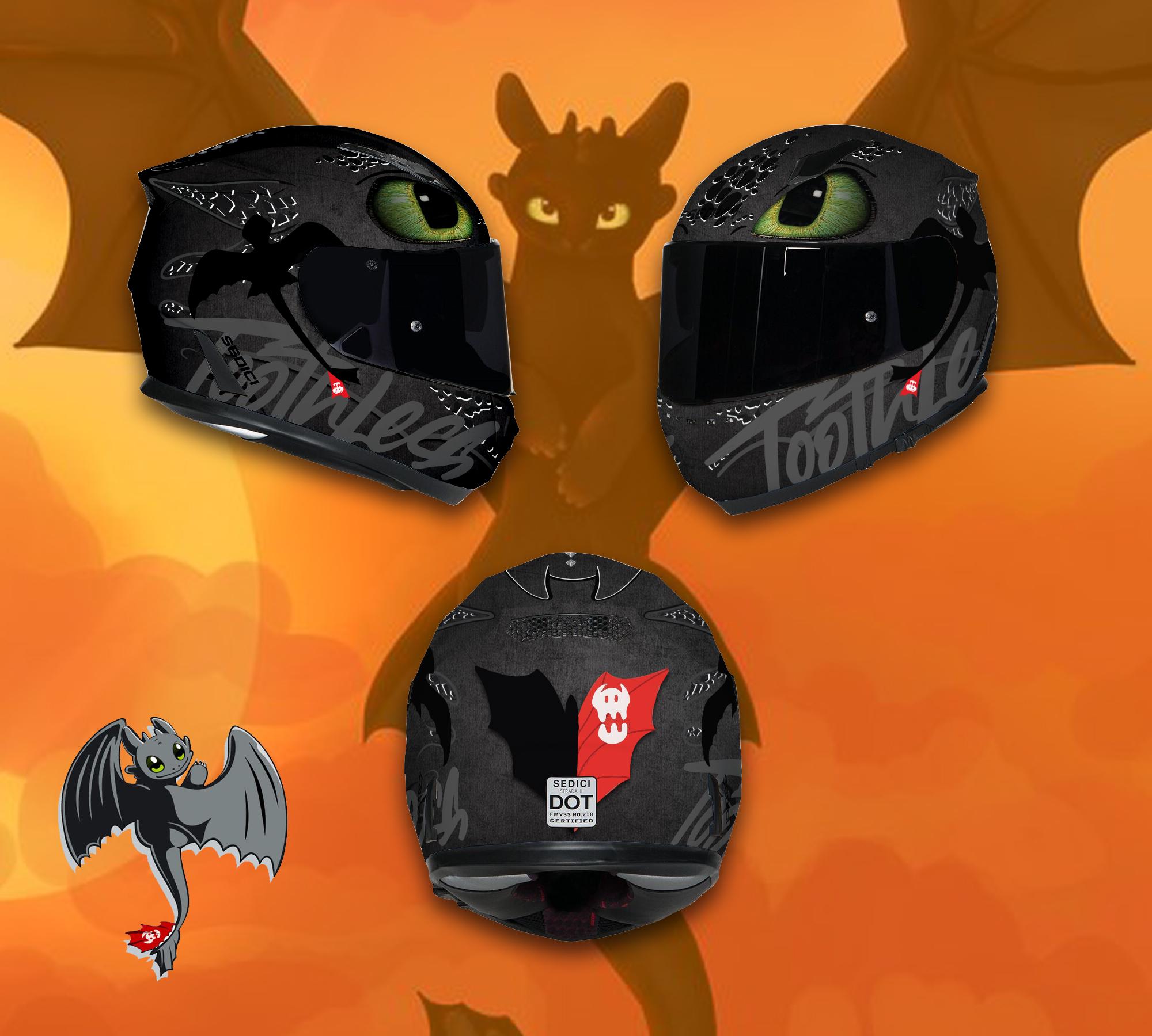 Toothless Custom Design Motorcycle Helmet - Etsy
