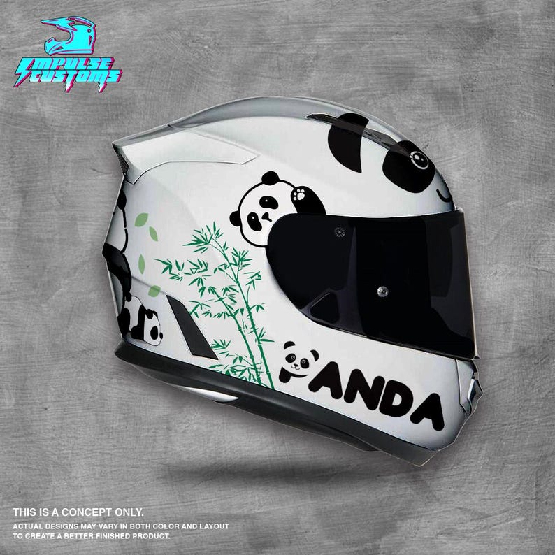 Panda Custom Designed Motorcycle Helmet - Etsy