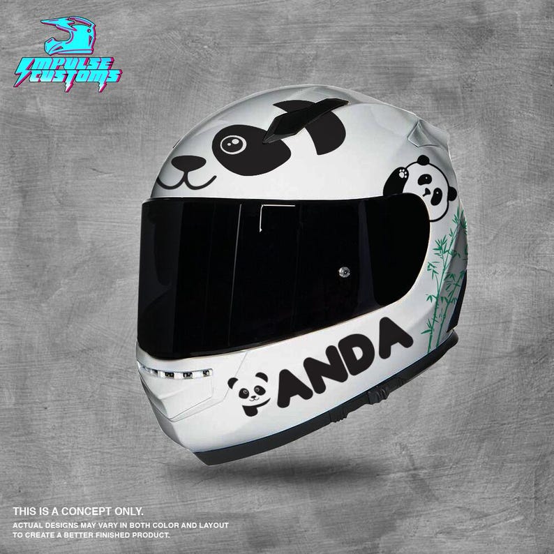 Panda Custom Designed Motorcycle Helmet - Etsy