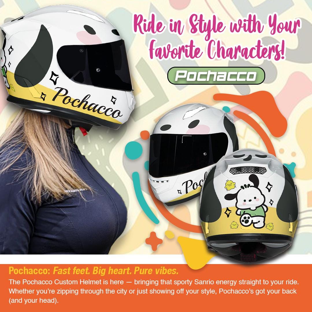 Pochacco Sanrio Custom Design Motorcycle Helmet - Etsy