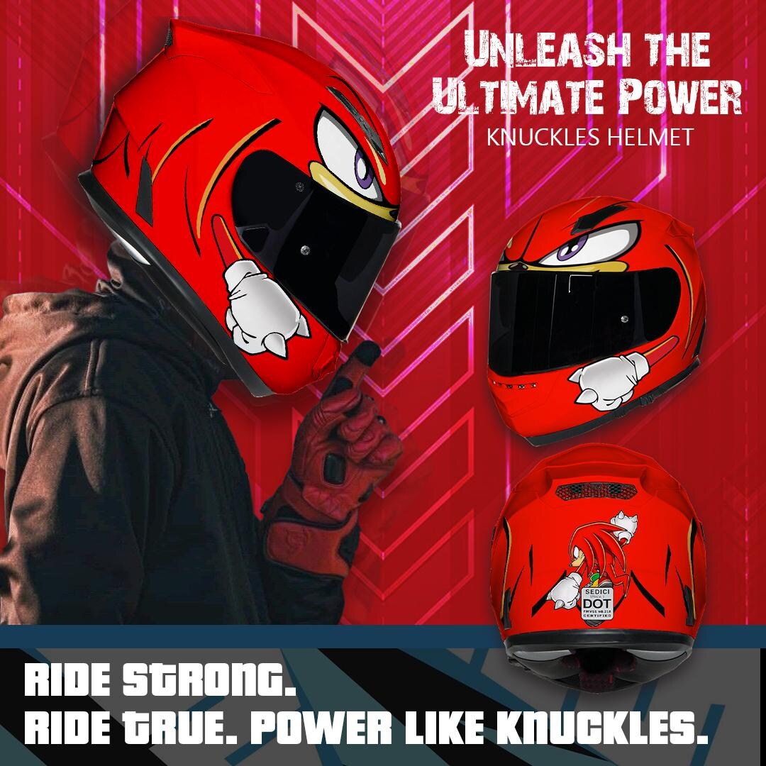 Knuckles the Echidna Custom Character Motorcycle Helmets - Etsy