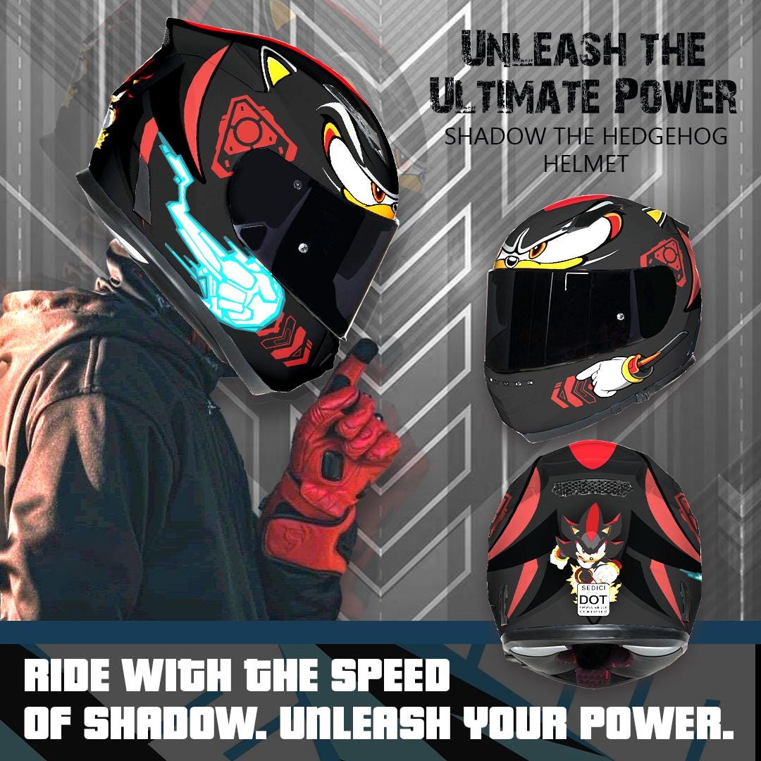 Shadow the Hedgehog Custom Character Motorcycle Helmets - Etsy