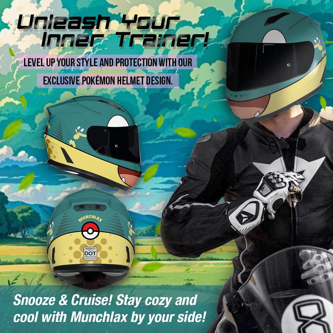 Munchlax Pokemon Custom Designed Motorcycle Helmet - Etsy
