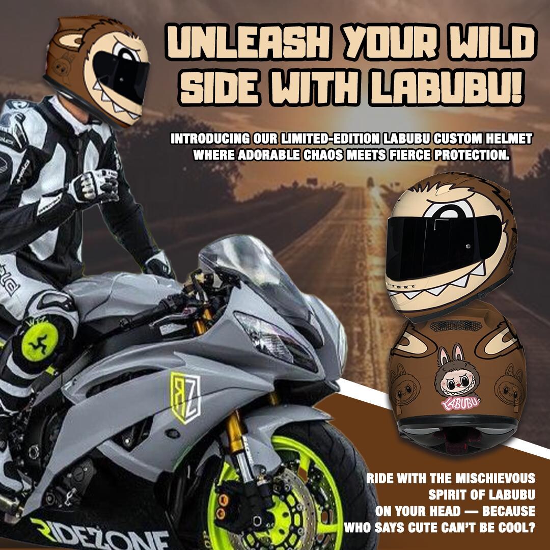 Labubu Custom Motorcycle Helmet Design - Etsy