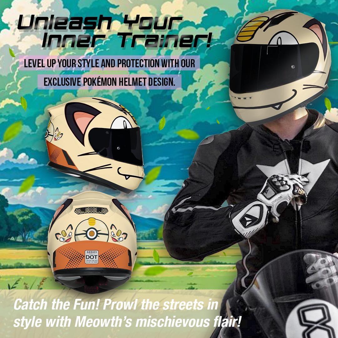 Meowth Pokemon Custom Designed Motorcycle Helmet - Etsy